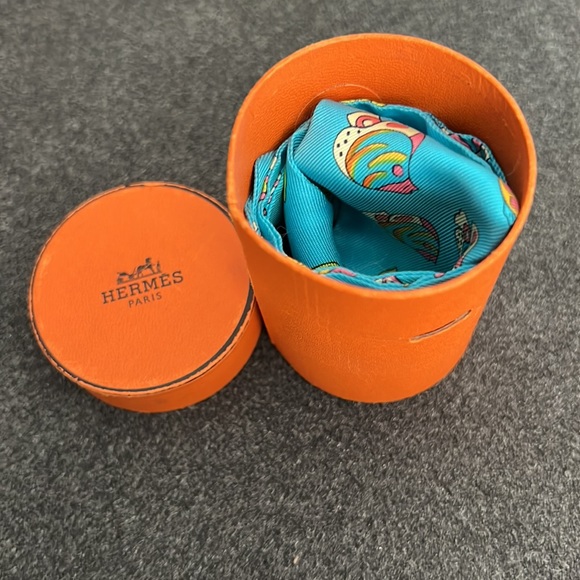 Hermes | Accessories | Hermes Twilly Scarf Fish Motif Nwot Authentic ...